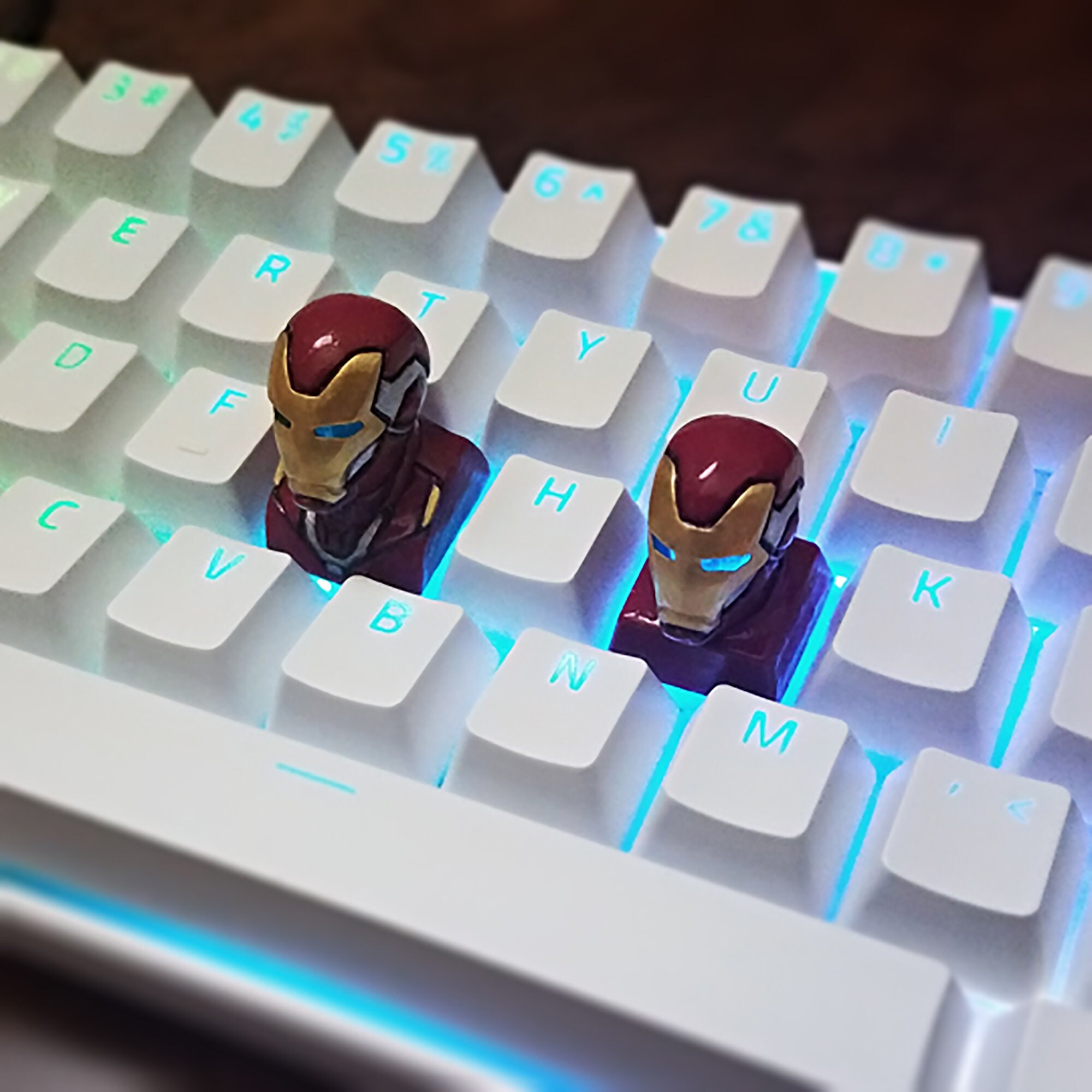 The Avengers Iron Man Backlit LED Keycaps Handmade Resin | Etsy