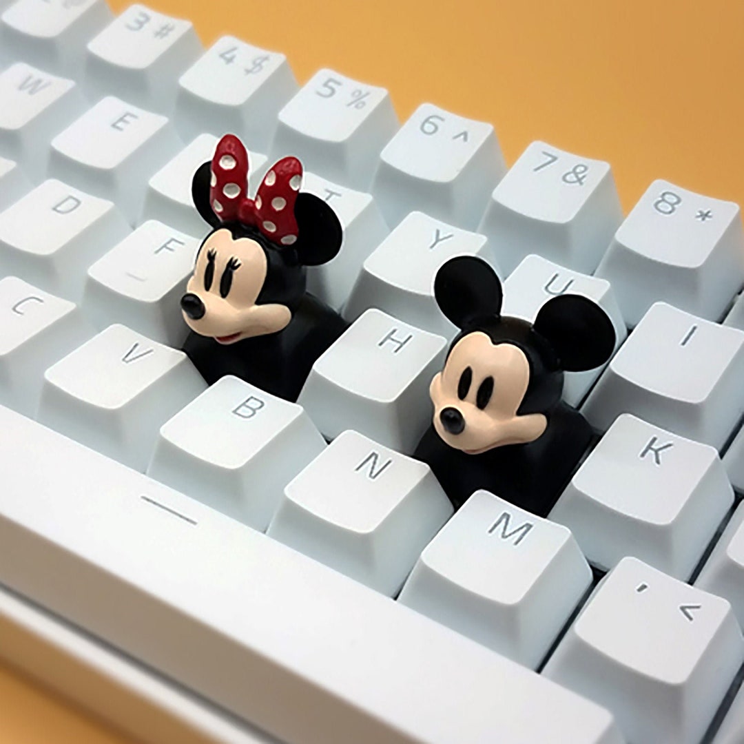 Mickey and Minnie Mouse Keycaps Handmade Resin Custom Artisan - Etsy