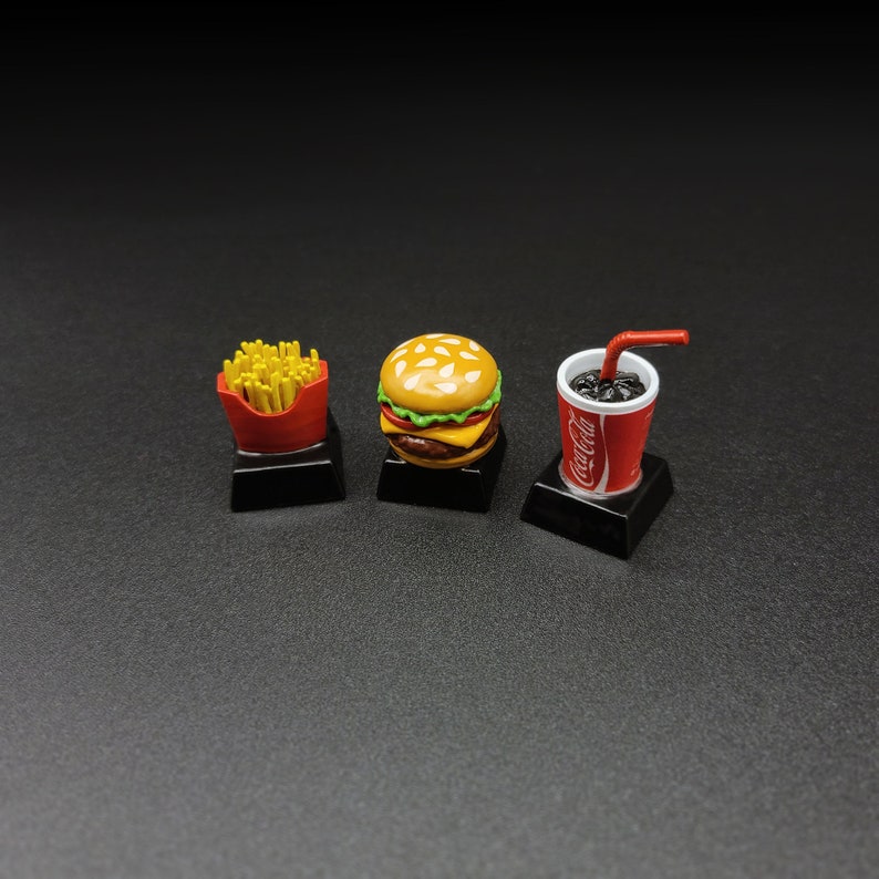 Single Cheese Burger Combo Keycaps Handmade Resin Custom | Etsy