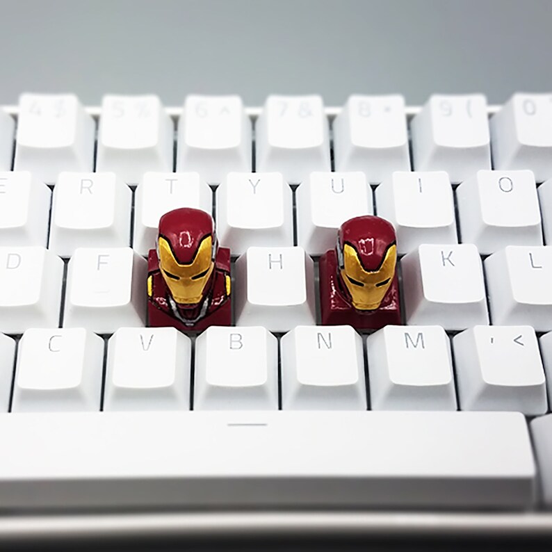 The Avengers Iron Man Backlit LED Keycaps Handmade Resin | Etsy