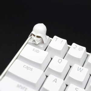 Star Wars Darth Vader White Backlit LED Keycaps Handmade Resin Custom ...