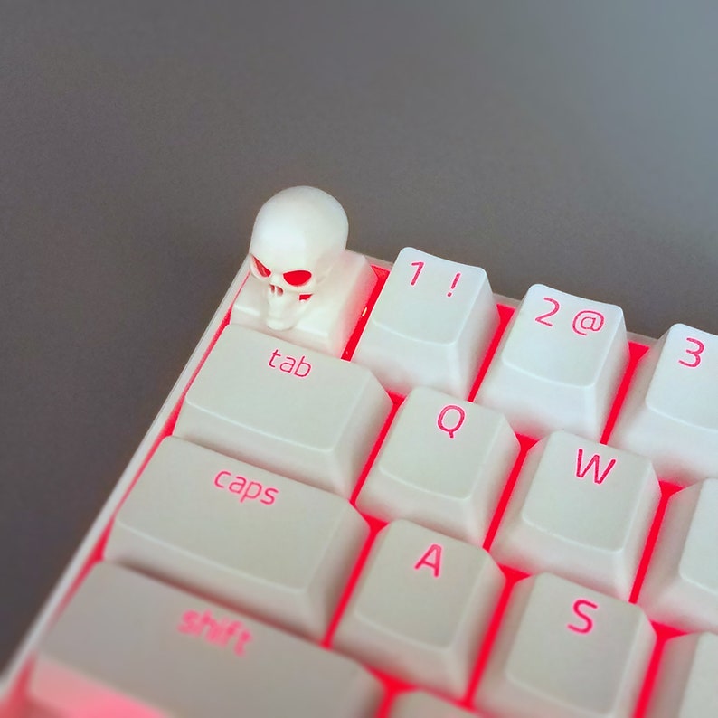 Skull Backlit LED Keycaps Handmade Resin Custom Artisan | Etsy