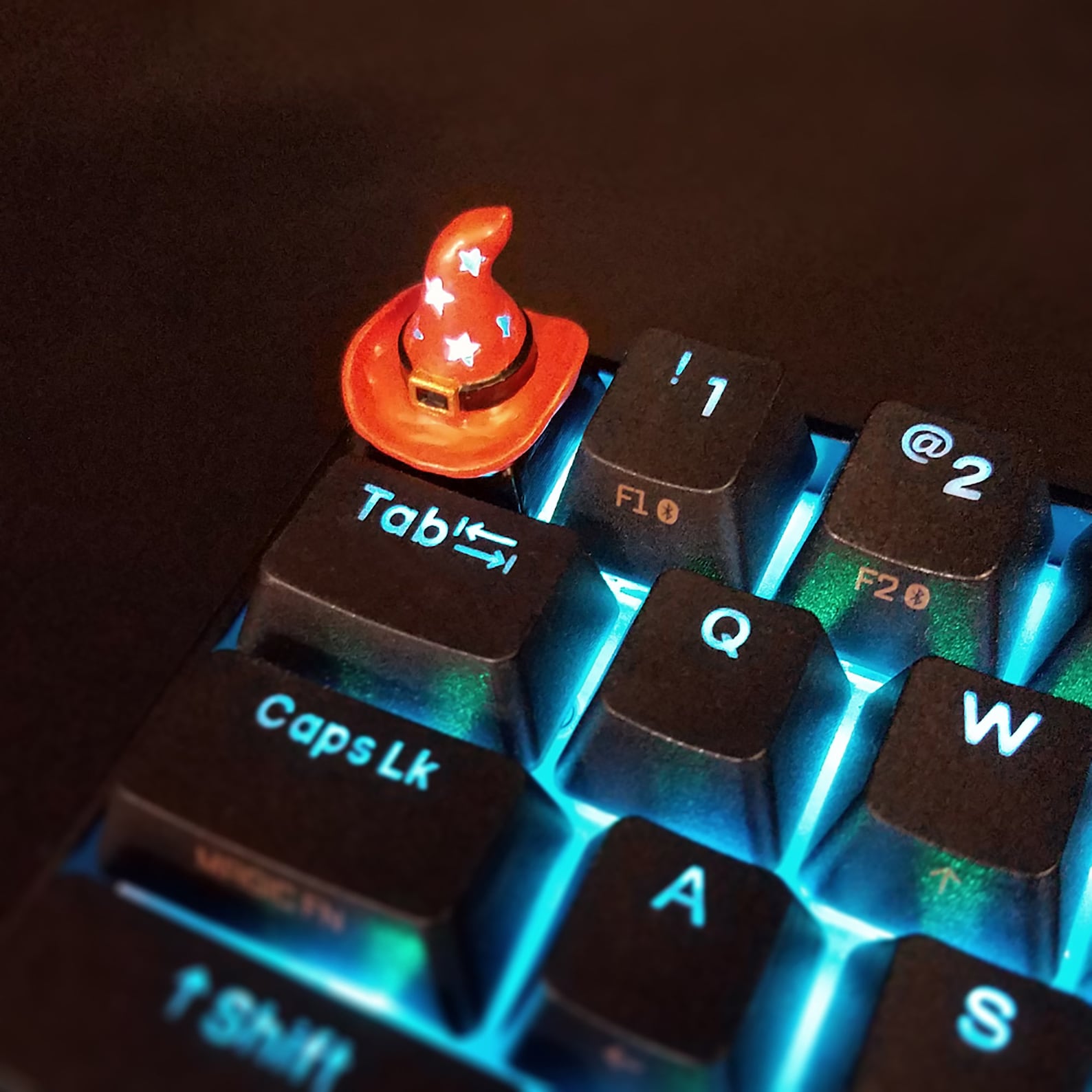 Witch Hat Backlit LED Keycaps Handmade Resin Custom Artisan - Etsy
