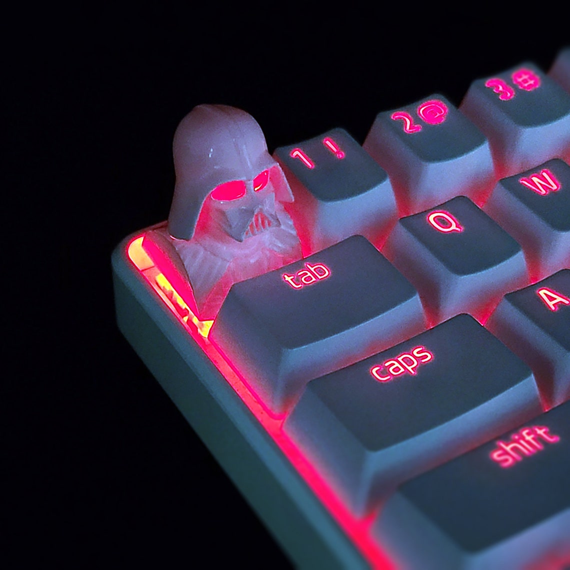 Star Wars Darth Vader White Backlit LED Keycaps Handmade Resin | Etsy