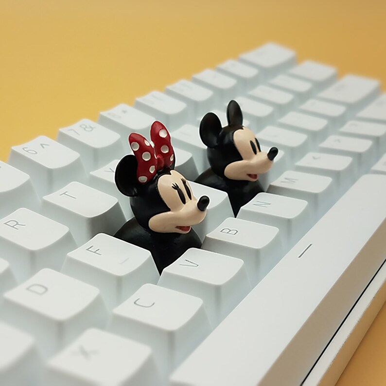 Mickey and Minnie Mouse Keycaps Handmade Resin Custom Artisan - Etsy
