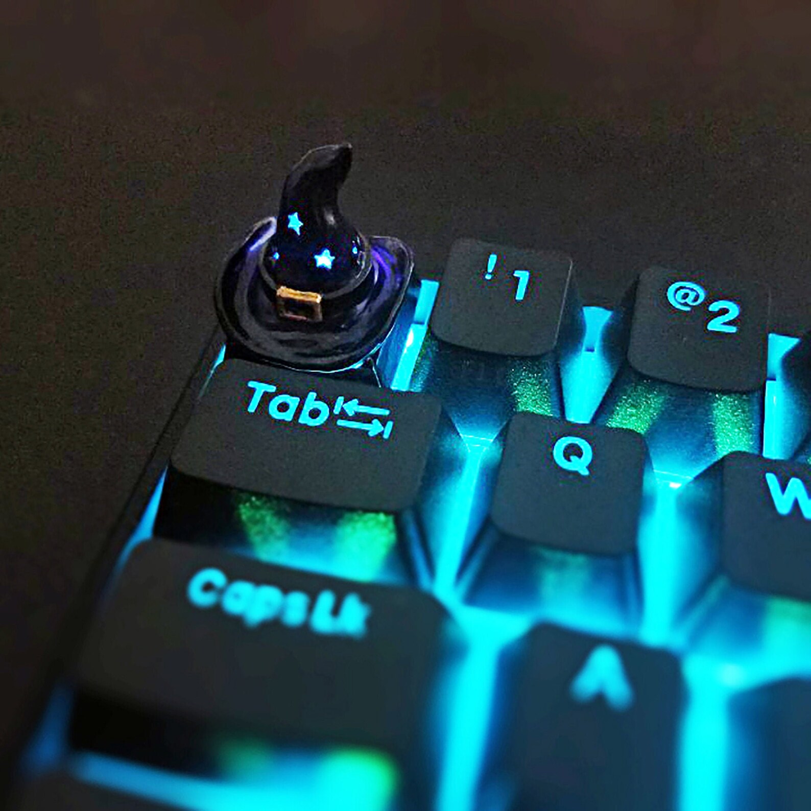 Witch Hat Backlit LED Keycaps Handmade Resin Custom Artisan - Etsy