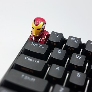 The Avengers Iron Man Backlit LED Keycaps Handmade Resin Custom Artisan ...