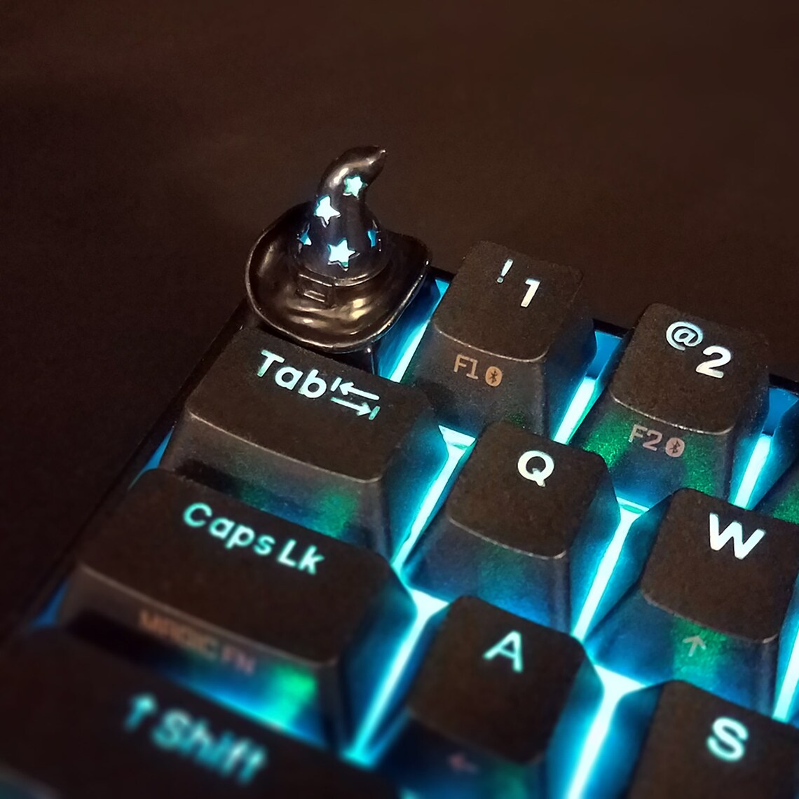 Witch Hat Backlit LED Keycaps Handmade Resin Custom Artisan - Etsy