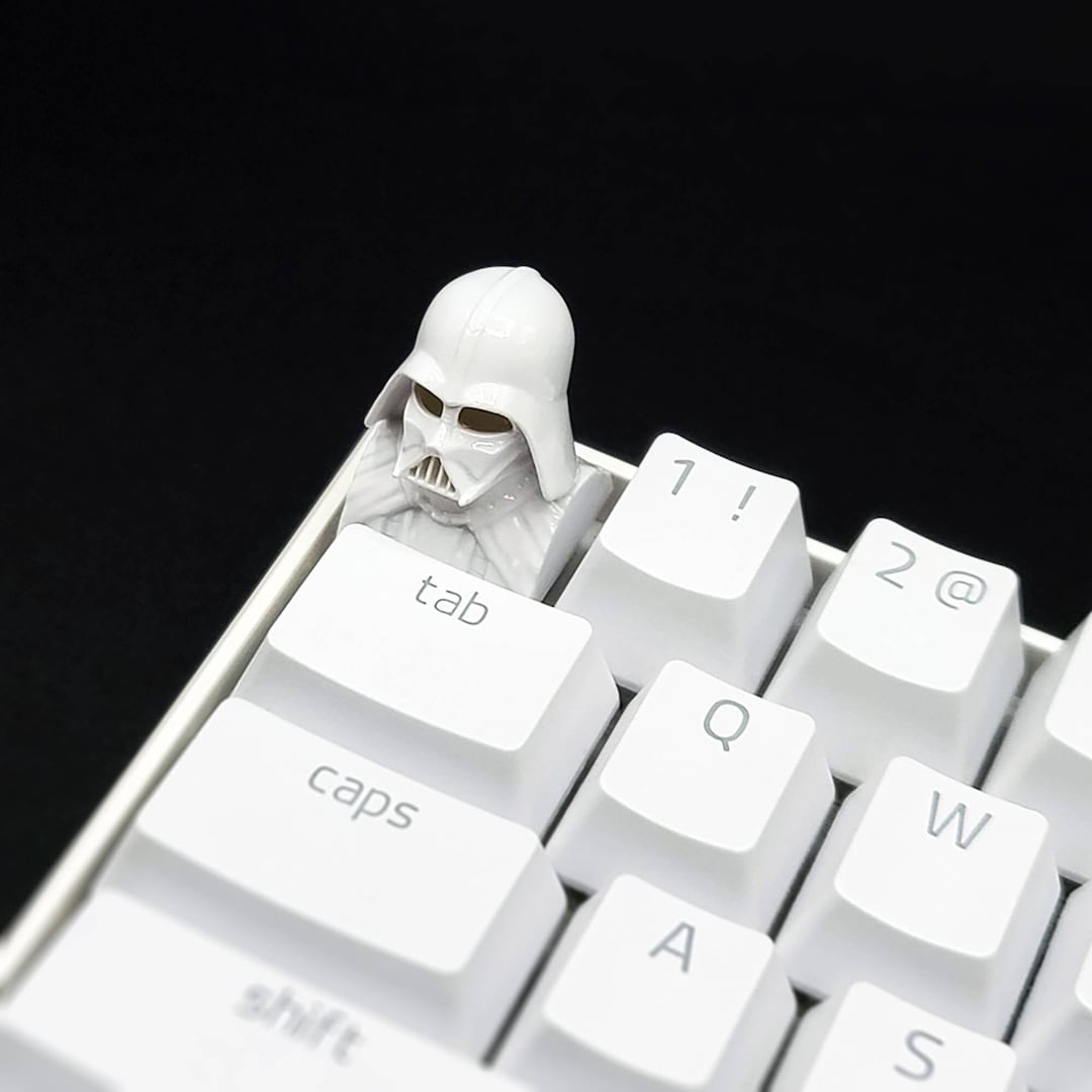 Star Wars Darth Vader White Backlit LED Keycaps Handmade Resin Custom ...