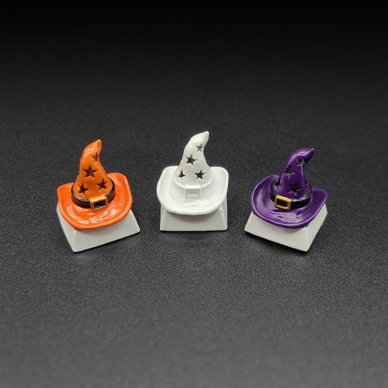 Witch Hat Backlit LED Keycaps Handmade Resin Custom Artisan - Etsy