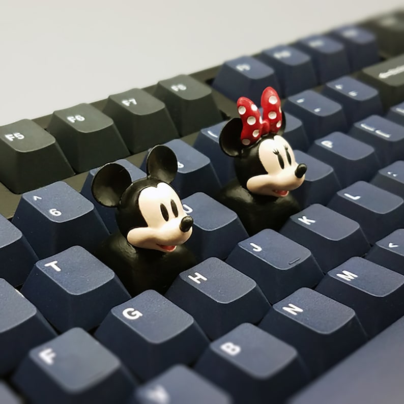 Mickey and Minnie Mouse Keycaps Handmade Resin Custom Artisan - Etsy