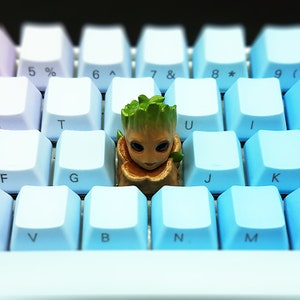 Adult and Baby Groot Keycaps Handmade Resin Custom Artisan - Etsy