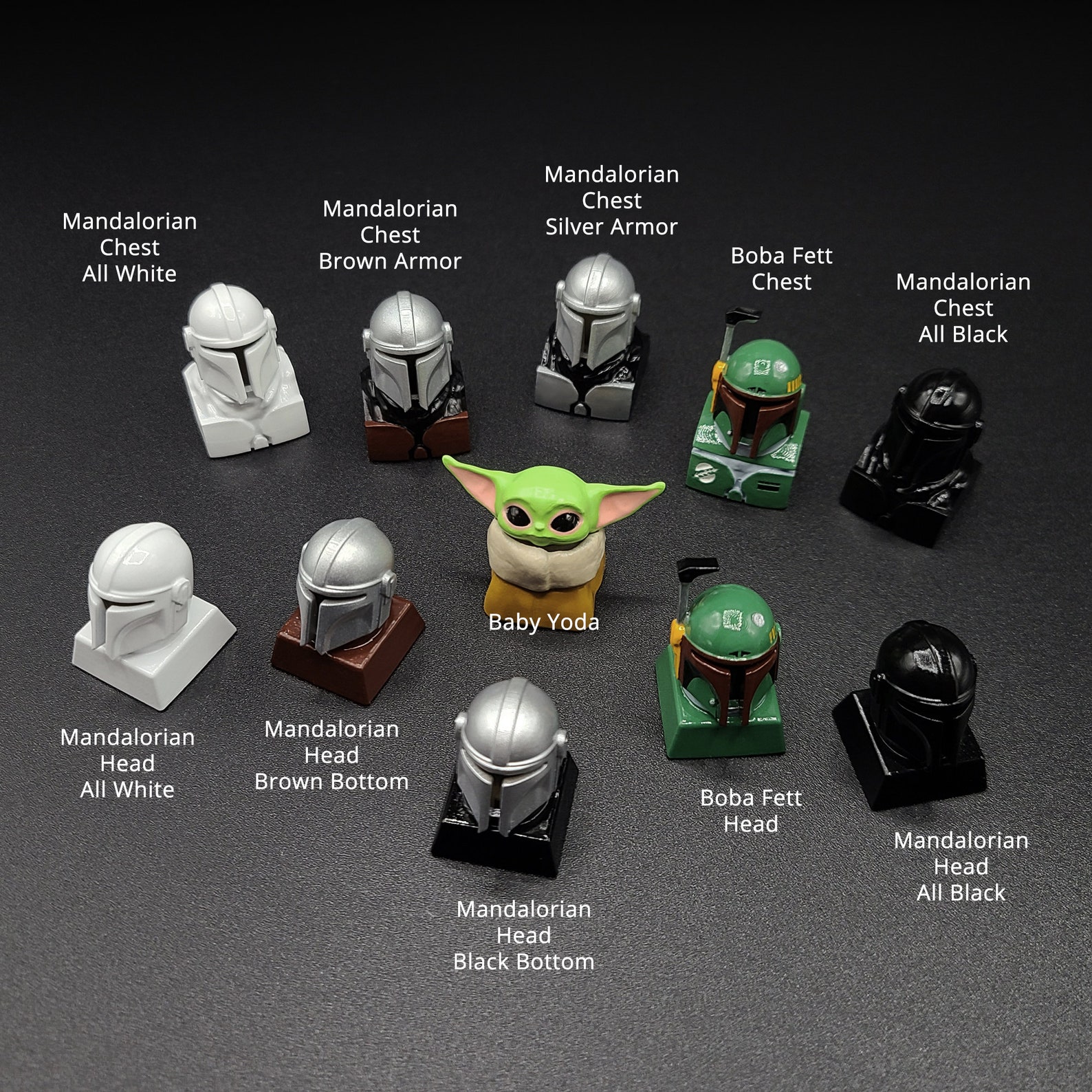 The Mandalorian Backlit LED Keycaps Handmade Resin Custom - Etsy