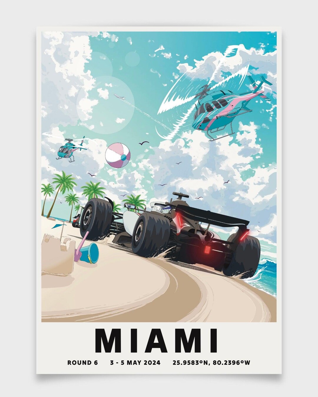Miami 2024 Poster Gravel Trap Graphics - Etsy