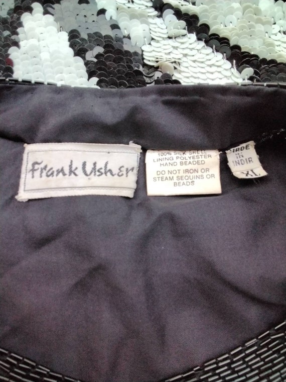 1980's Frank Usher vintage handmade Zebra Print silk … - Gem
