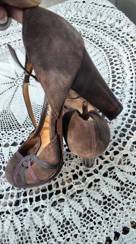 Rene Lazard made in Italy brown, purple suede leather… - Gem