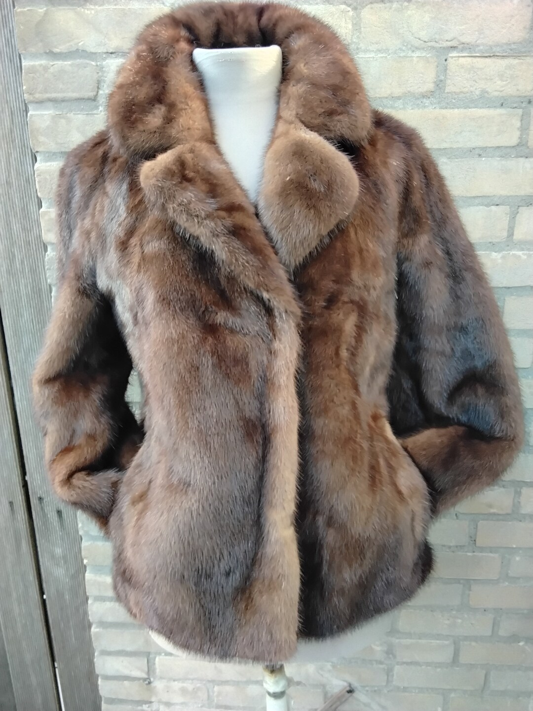 Beautiful Vintage Eighties Brown Color Mink Fur Coat Size M/ Small L ...