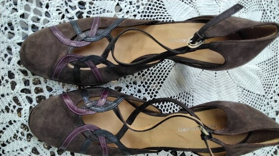 Rene Lazard made in Italy brown, purple suede leather… - Gem