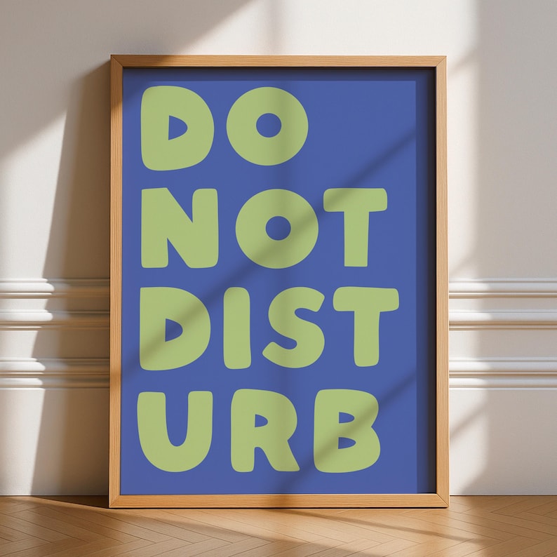 Do Not Disturb Print, Unframed Art, Bold Kitchen Posters, Trendy Bright ...