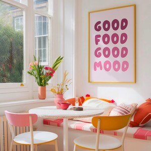 Good Food Good Mood Word Print, Digital Download, Kitchen Typography ...