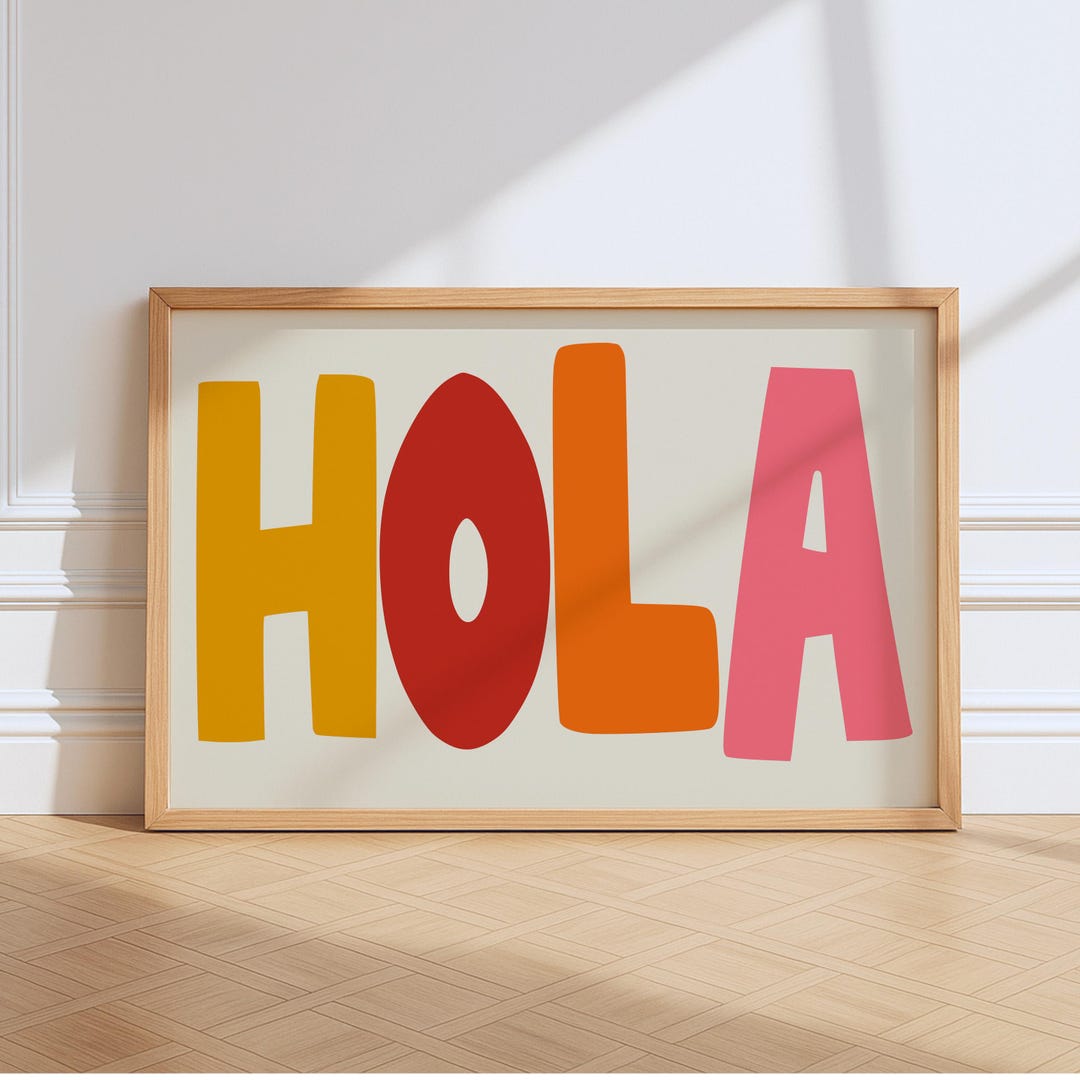 Hola Print, Unframed Art, Bold Kitchen Posters, Trendy Bright Decor ...