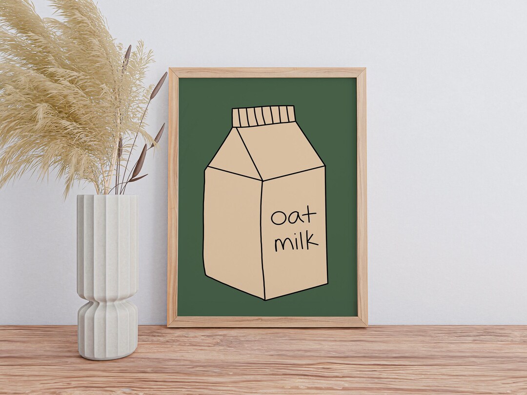 Oat Milk Carton, Digital Download, Wall Art, Retro, Trendy, Kitchen ...