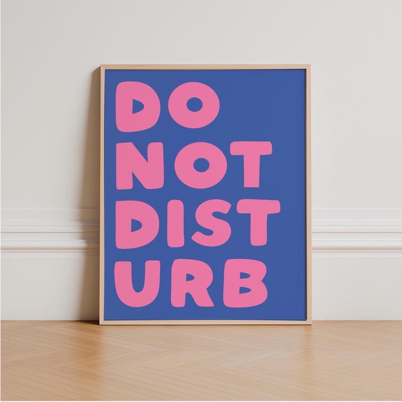Do Not Disturb Print, Unframed Art, Bold Kitchen Posters, Trendy Bright ...
