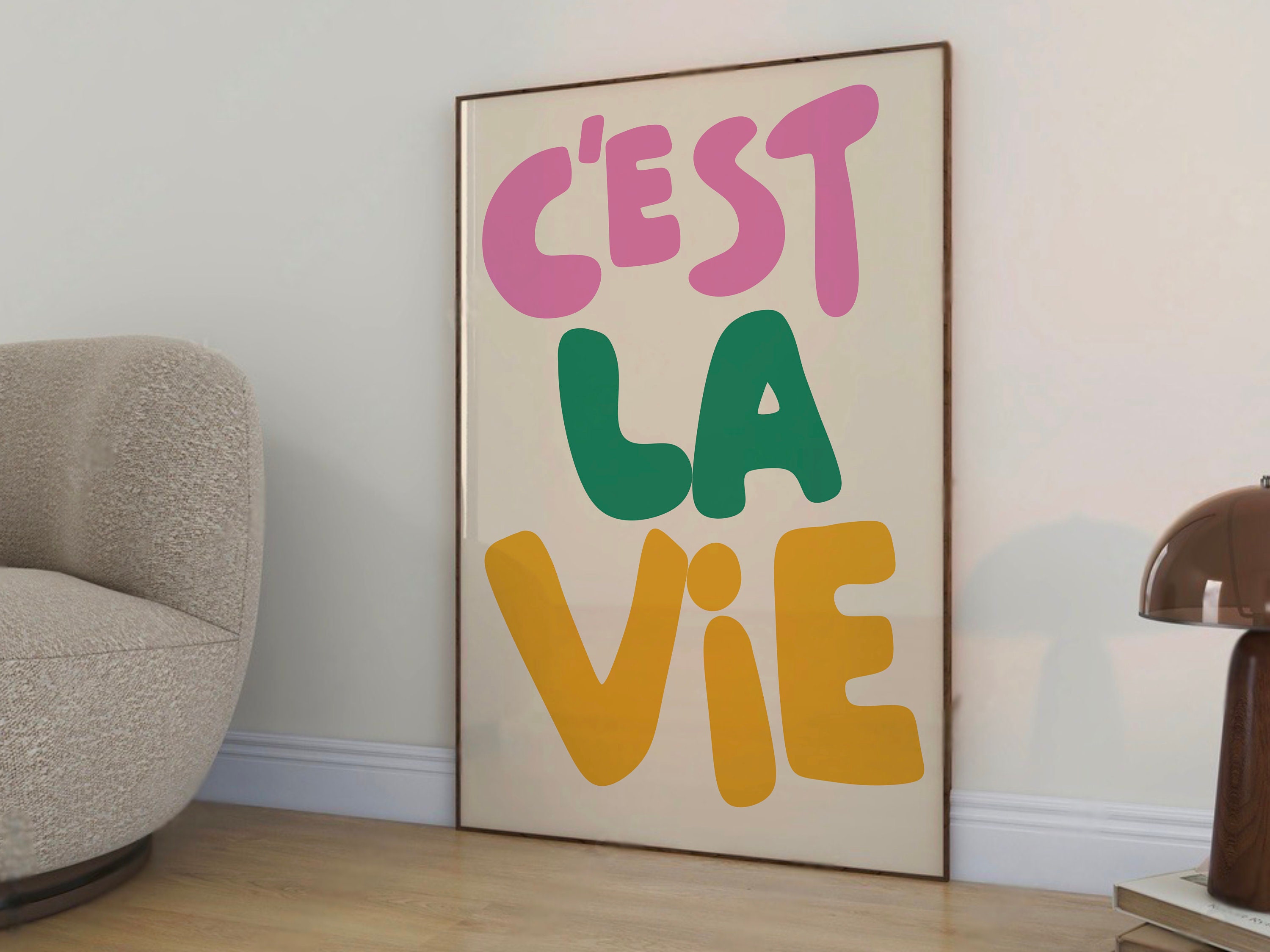 C’est La Vie Word Print, French Typography, Quotes, Digital Download ...