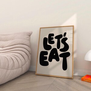 Let’s Eat Word Print, Digital Download, Kitchen Typography, Quotes ...
