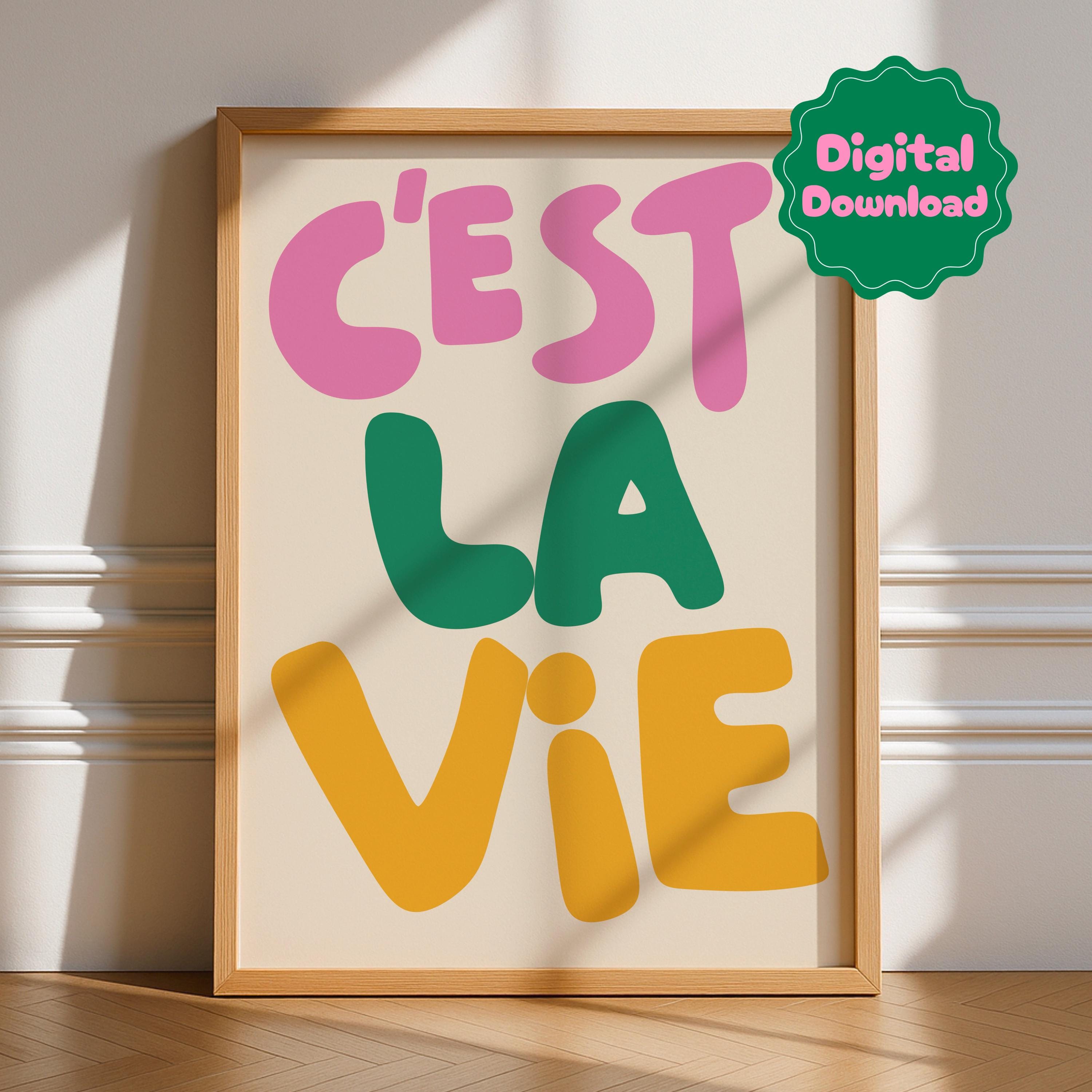 C’est La Vie Word Print, French Typography, Quotes, Digital Download ...