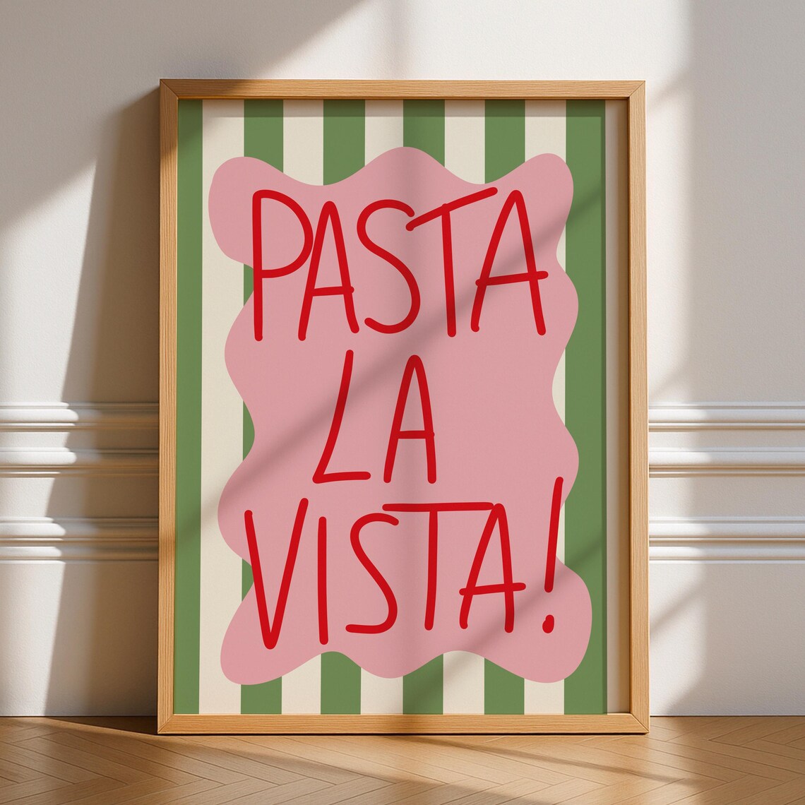 Pasta La Vista Print, Unframed Art, Bold Funky Kitchen Poster ...