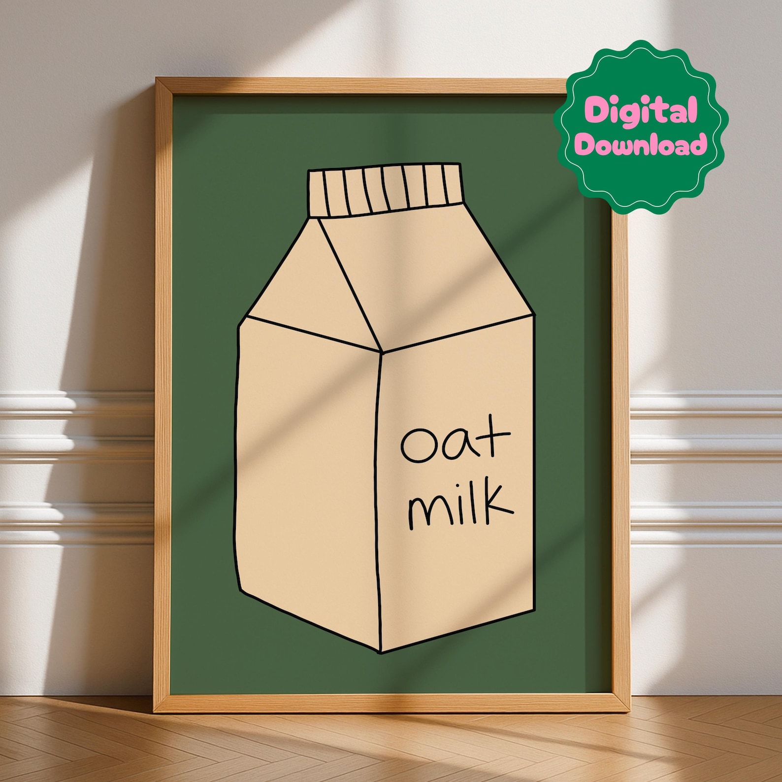 Oat Milk Carton, Digital Download, Wall Art, Retro, Trendy, Kitchen ...