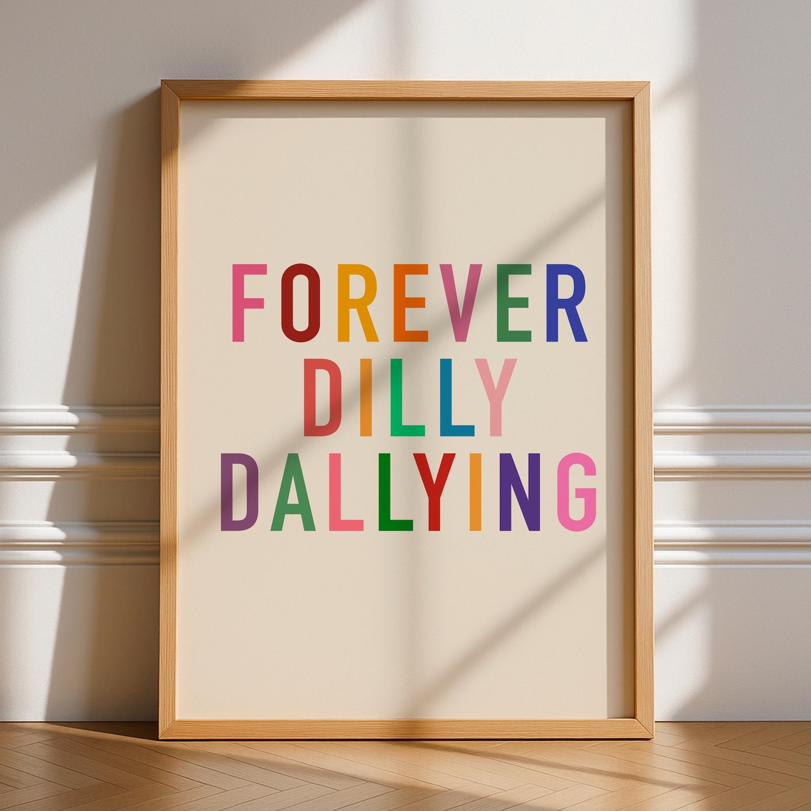 Forever Dilly Dallying Print, Unframed Art, Teen Dopamine Decor, Preppy ...
