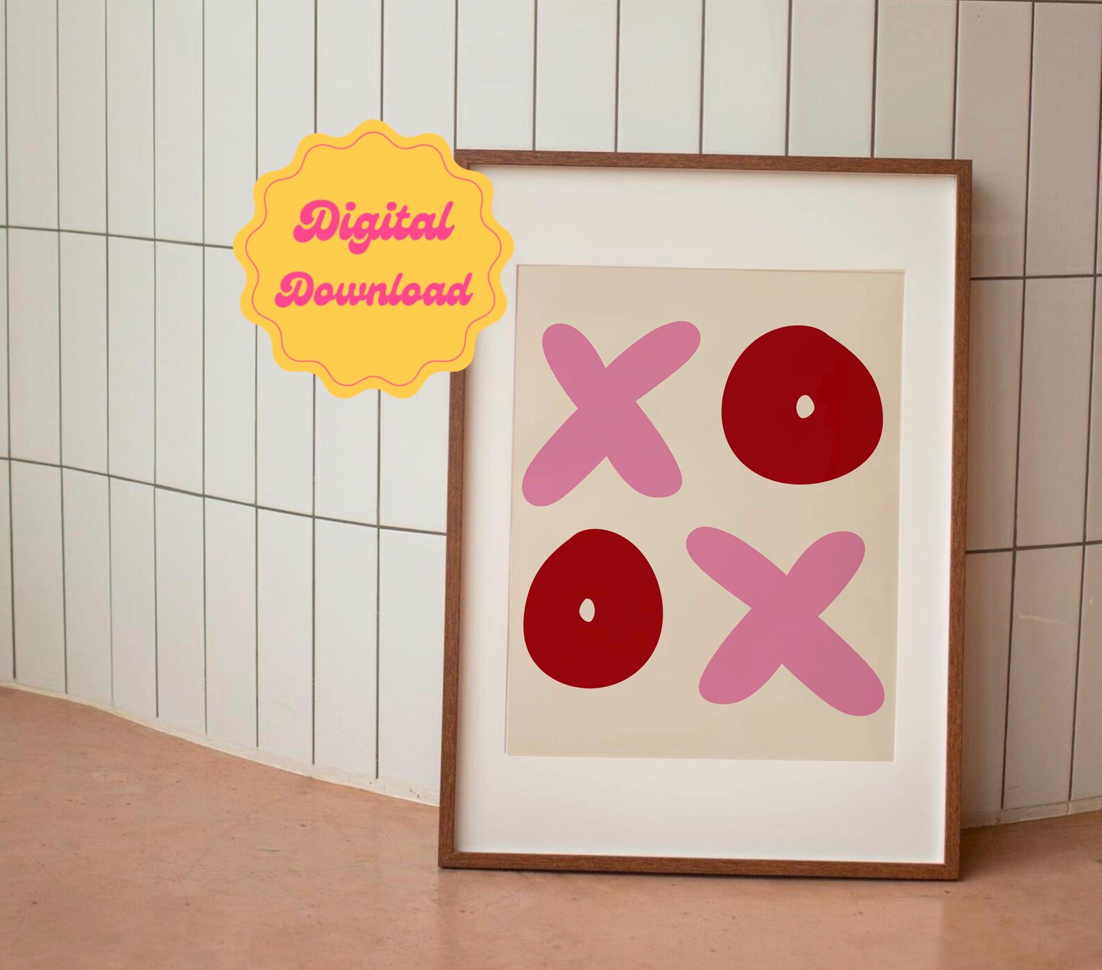 XOXO Poster, Digital Download, Sign, Gallery Wall Art, Pink Red, Retro ...