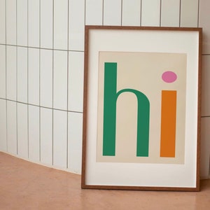 Hi Word Print, Typography Poster Art, Quotes, Simple, Hello, Digital ...