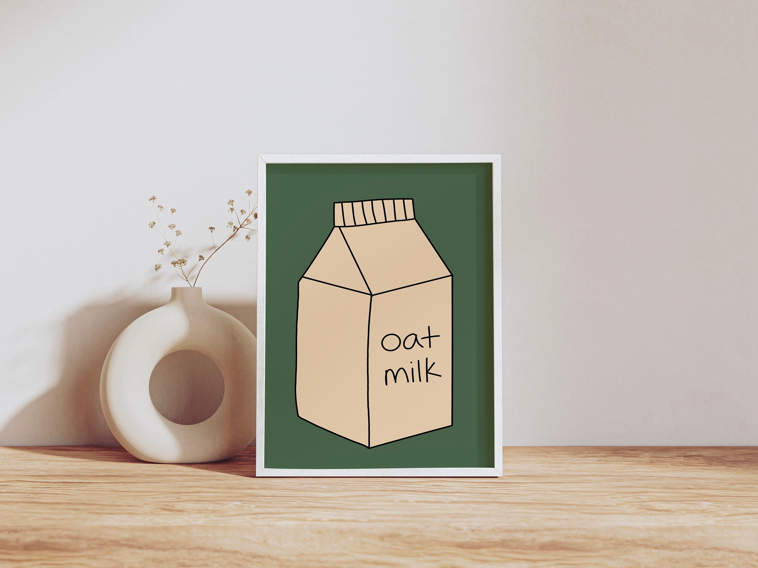 Oat Milk Carton, Digital Download, Wall Art, Retro, Trendy, Kitchen ...