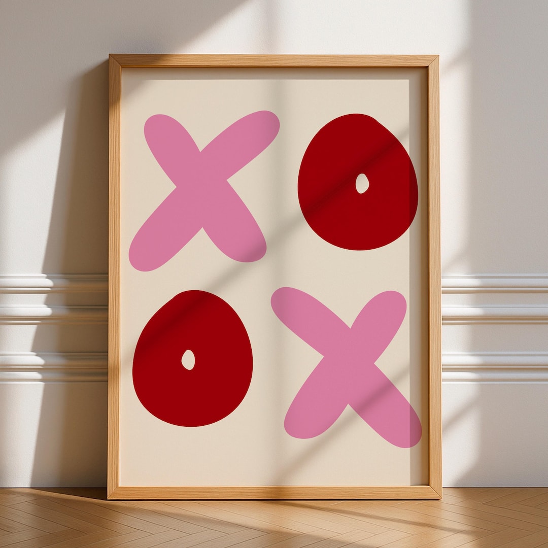 XOXO Poster, Unframed Art, Sign, Gallery Wall Art, Pink Red, Retro ...