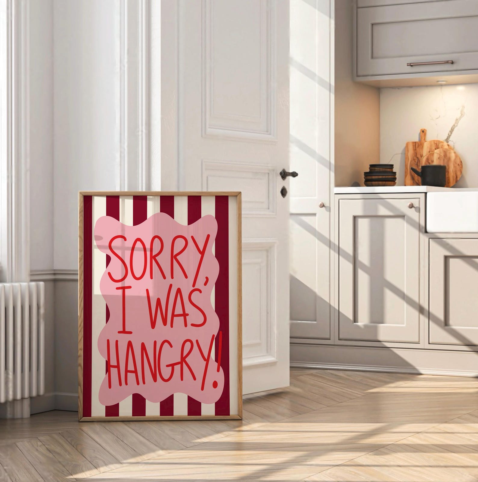 Sorry I Was Hangry Print, Unframed Art, Bold Funky Kitchen Poster ...