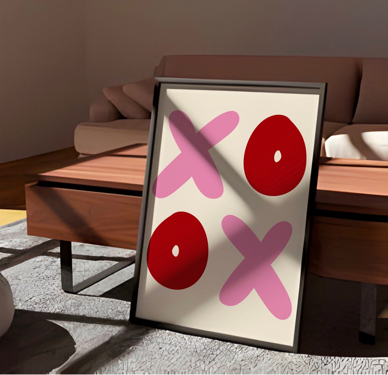XOXO Poster, Digital Download, Sign, Gallery Wall Art, Pink Red, Retro ...