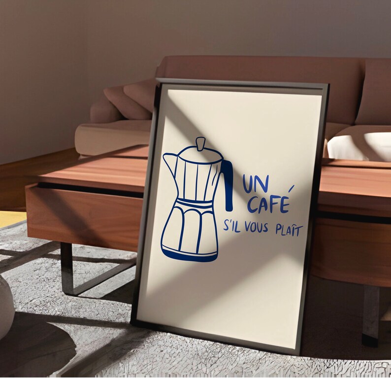 Un Café S’il Vous Plaît Poster, Digital Download, French Typography ...