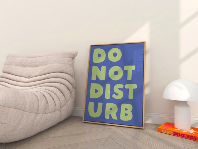 Do Not Disturb Print, Unframed Art, Bold Kitchen Posters, Trendy Bright ...