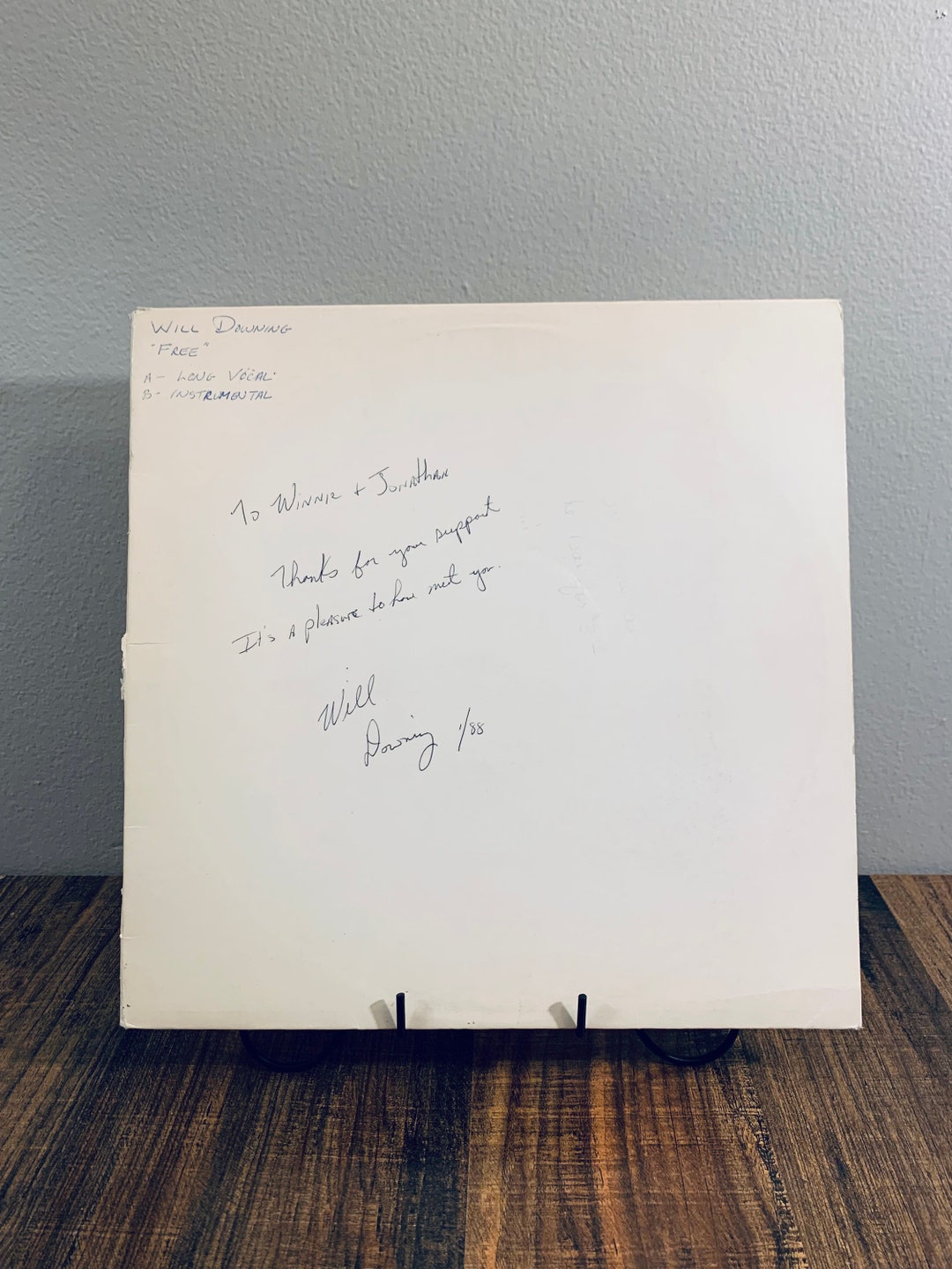 AUTOGRAPH - Will Downing, 1988 “free” Test Pressing 12” Record (VG+ ...