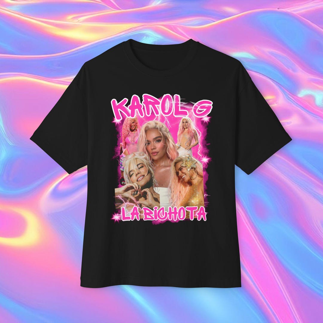 Karol G T-shirt Unisex Boxy Tee, White, Black, Dark Gray La Bichota - Etsy