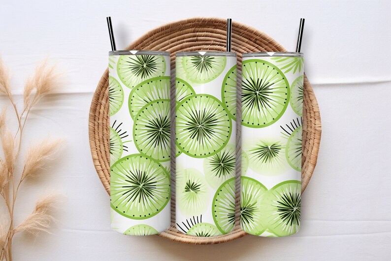 Kiwi Tumbler Wrap | Green Tumbler Wrap | Kiwi Doodle Tumbler Wrap PNG ...
