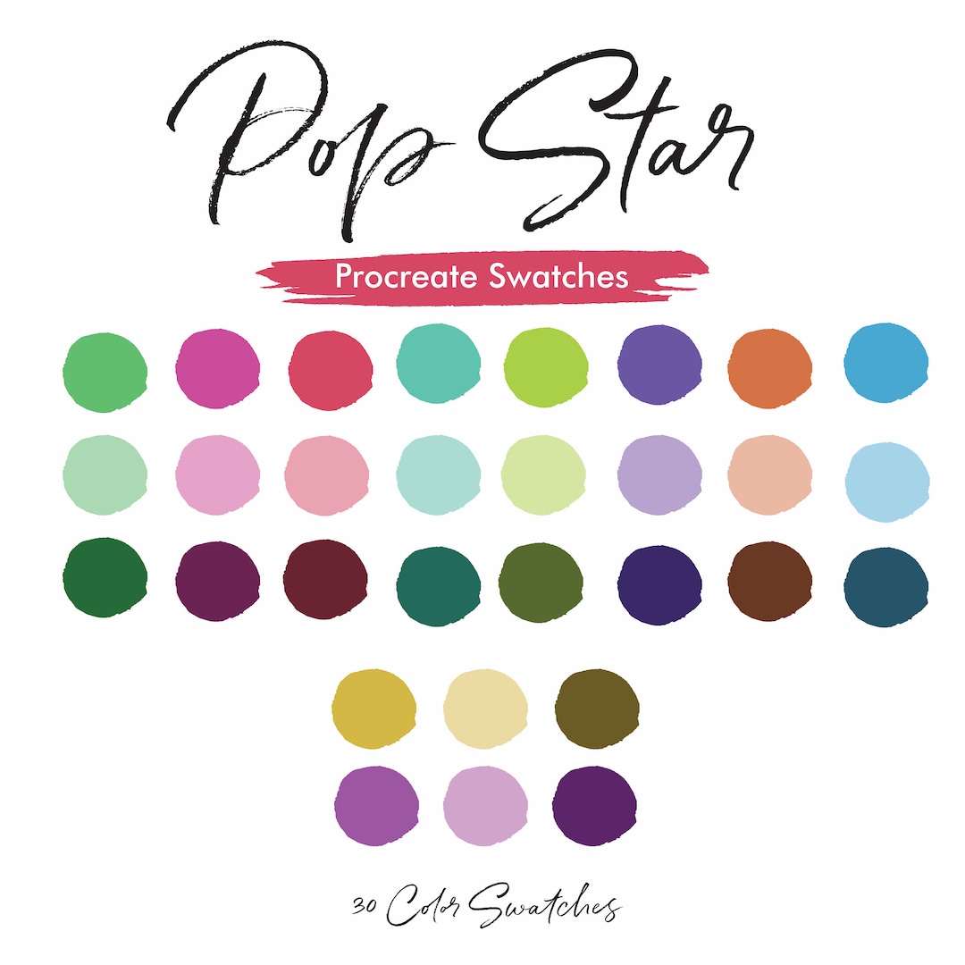Pop Star Procreate Swatches | Summer Colors | Procreate Color Swatches ...