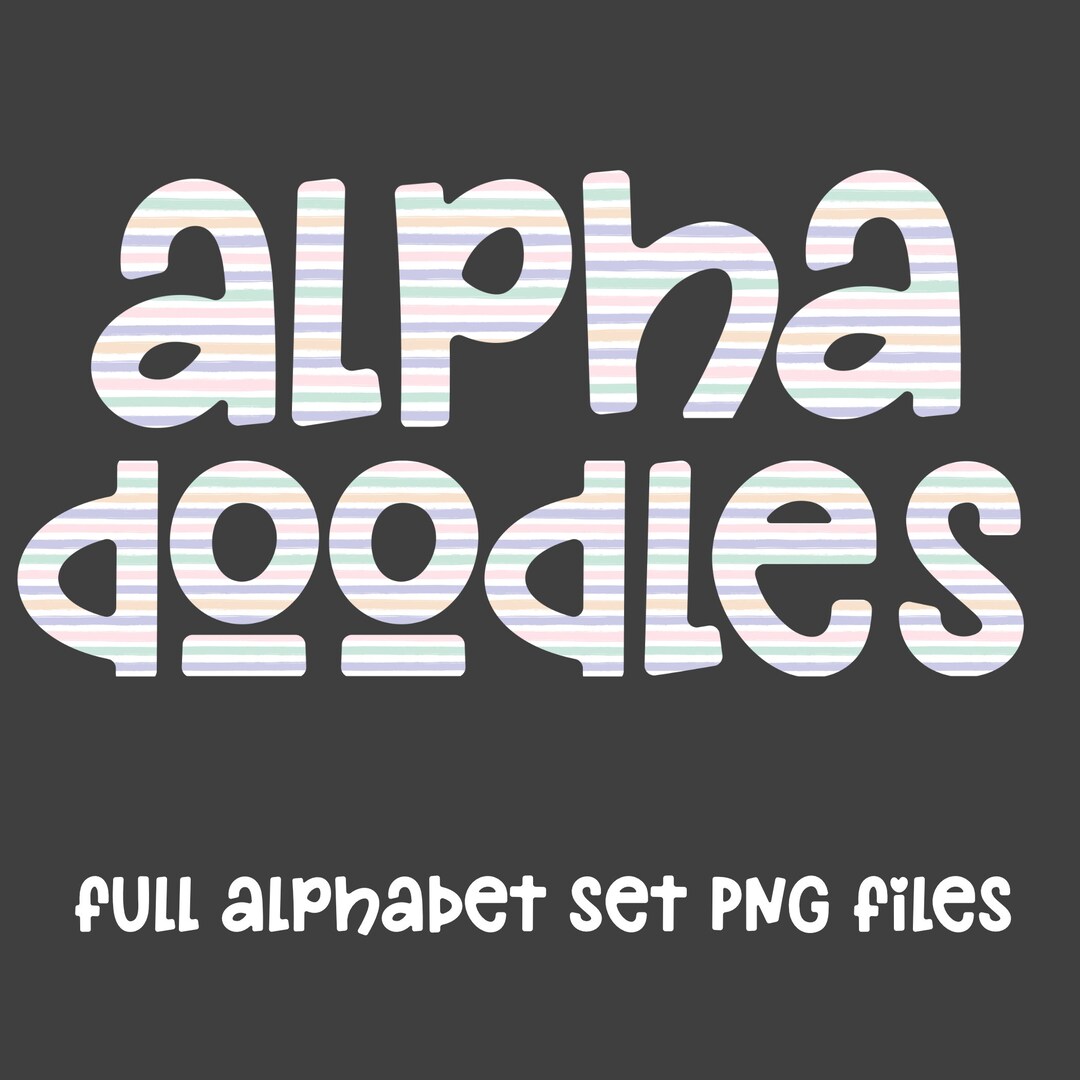 Spring Stripes Alpha Doodle Set | Pastel Stripe Alphabet Letter Clipart ...