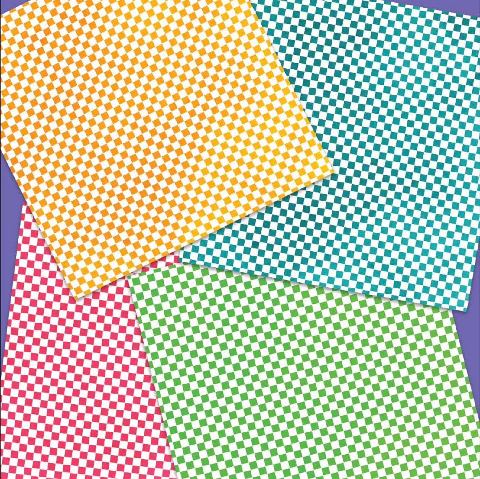 90s Colors Checkered Digital Paper - Retro Pop Remix Scrapbook ...