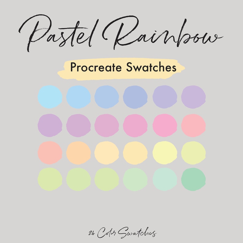 Pastel Rainbow Procreate Swatches Pastel Colors Pastel Etsy