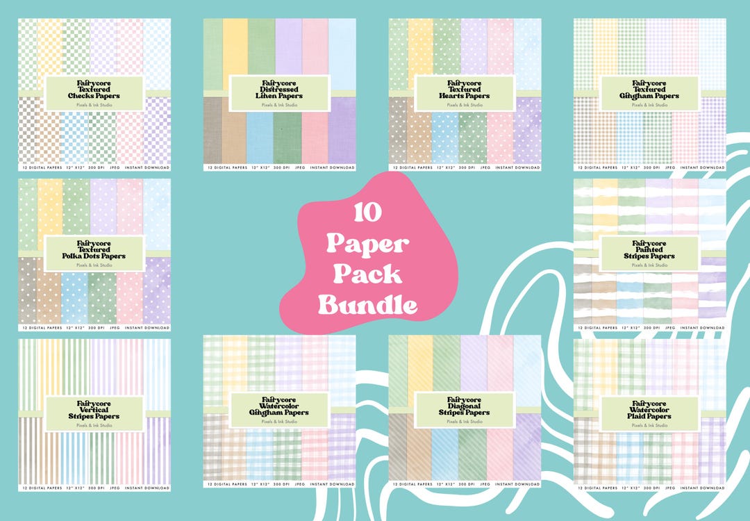 Fairycore Aesthetic Digital Paper Bundle - Digital Scrapbook Paper ...