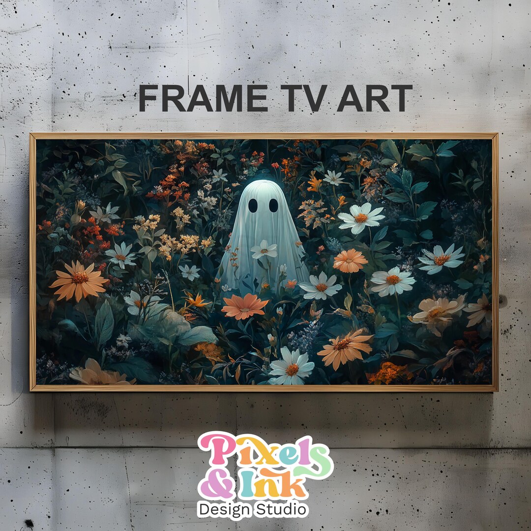 Ghost TV Art | Flower Field Ghost TV Art | Frame TV Art | Spooky ...